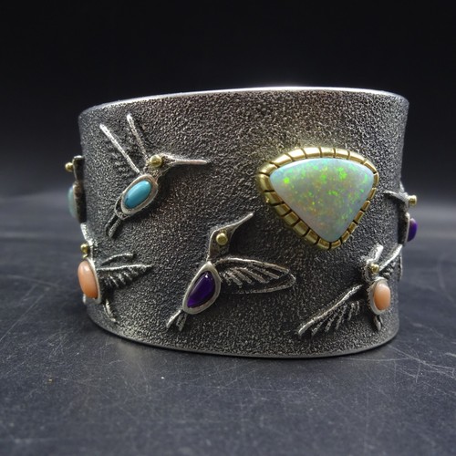 Philander Shanibah Isiah BEGAY Tufa Cast HUMMINGBIRD Cuff BRACELET with ...