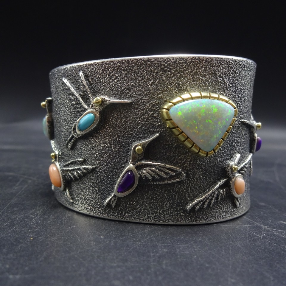 Philander Shanibah Isiah BEGAY Tufa Cast HUMMINGBIRD Cuff BRACELET with ...