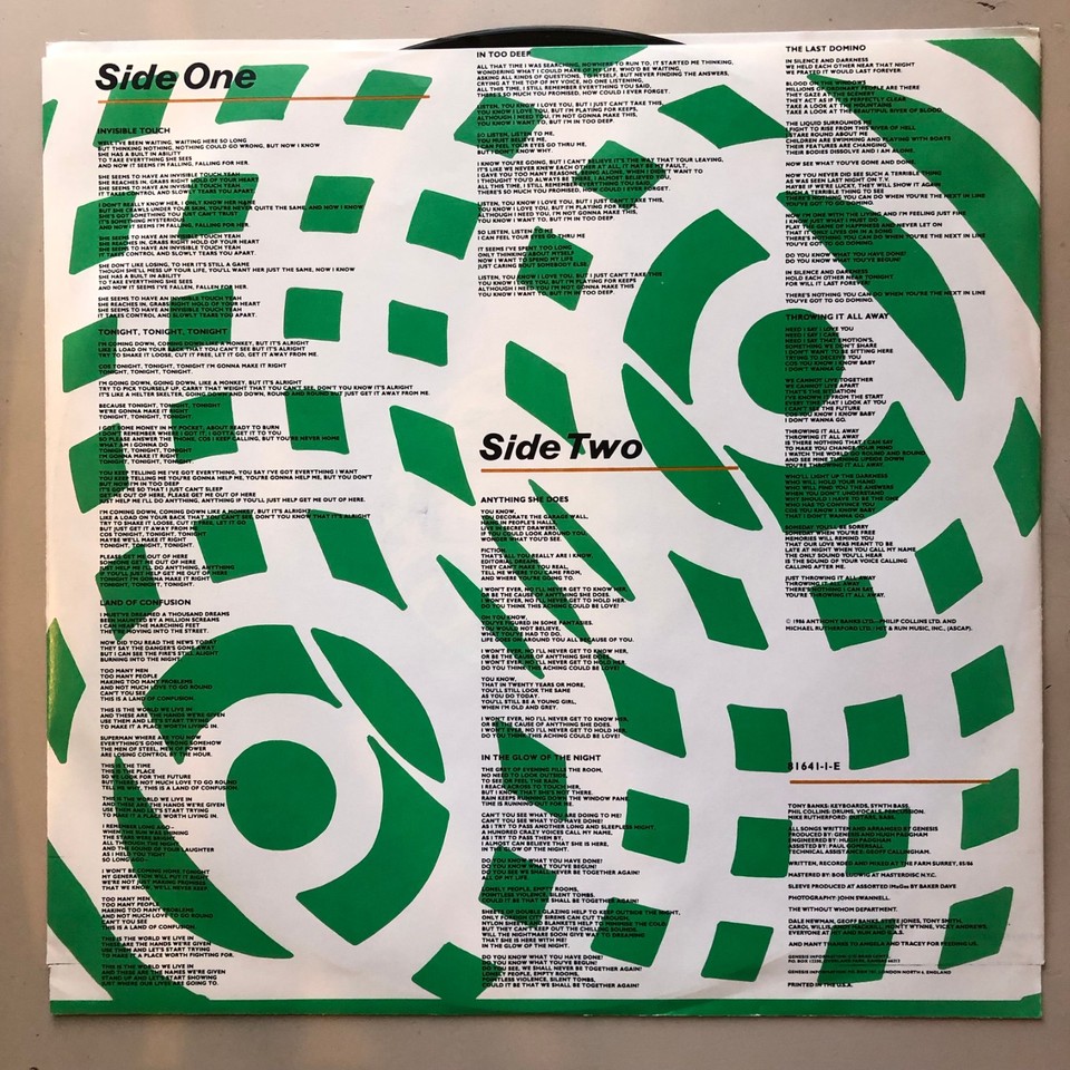 Vinyl LP Genesis Invisible Touch Origianl Pressing | eBay