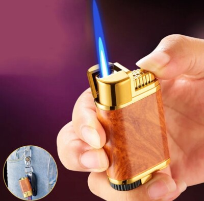 Wood Grain and Gold Color Cigar Torch Lighter Dial Rich Luxury Old ...