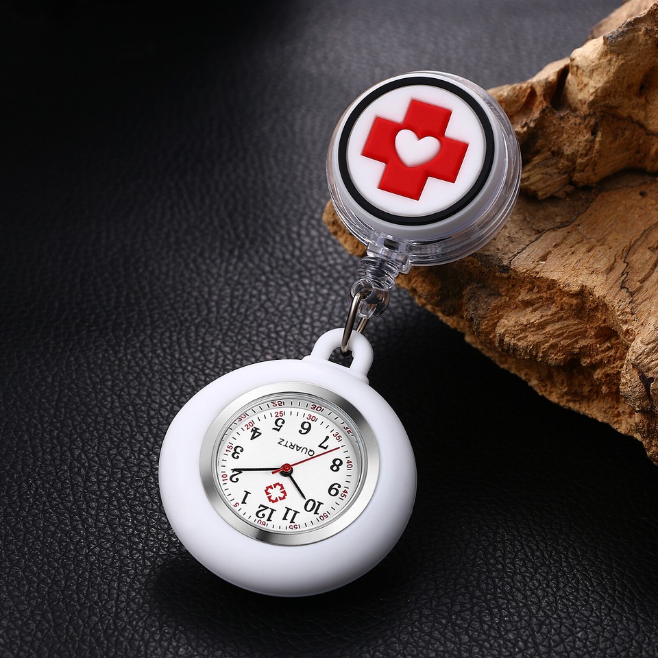 Nurse Doctors Quartz Silicone Medical Care Silicone Lapel Work Watch ...