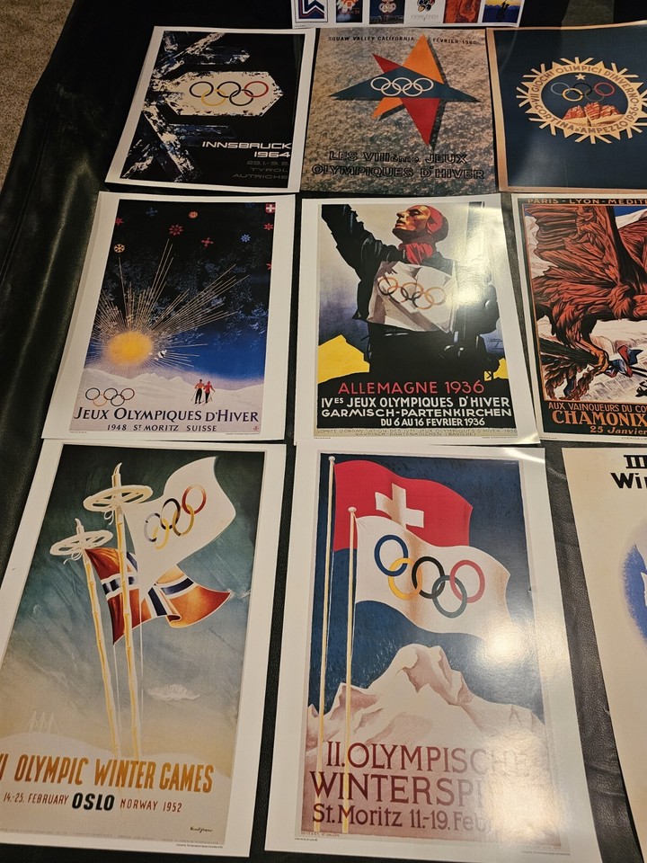 New Complete Set of 18 PAST WINTER OLYMPIC POSTERS 1924-1998 18x13" SET ...