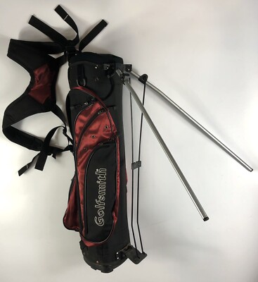 Golfsmith Stand Carry Golf Bag Black Red Excellent | eBay