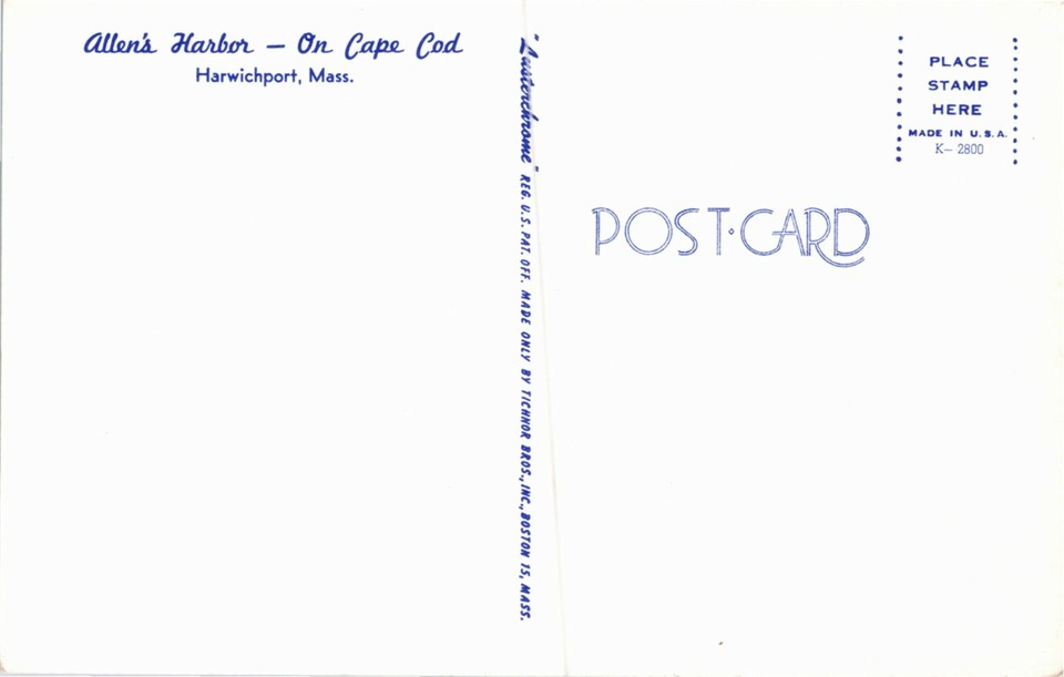 Postcard MA Harwichport Allen's Harbor On Cape Cod Beach Boats 1960s ...