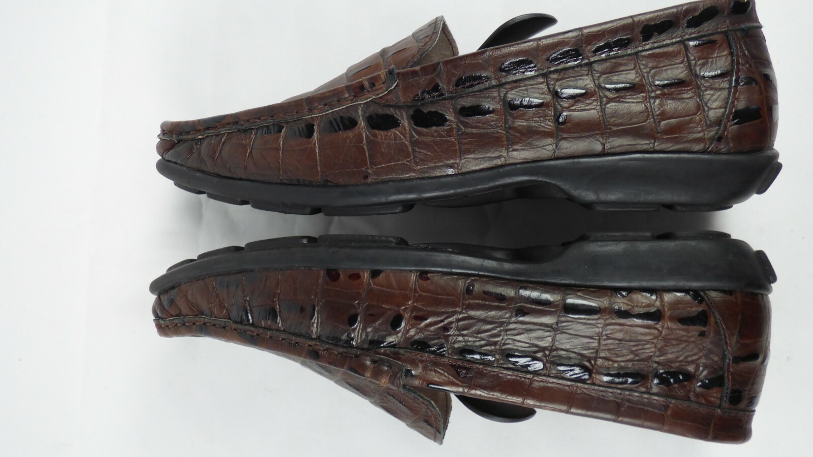 TRUDY Vintage Loafers Brown Mock Crock Snake Skin Gommino Comfort Shoes ...