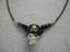 Novelty 18" Pirate Necklace Ceramic Skull Black Leather Cord FIMO Beads ...