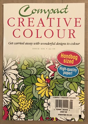 Compact Creative Colour Coloring Book Flowers Issue 6 UK FREE SHIPPING ...