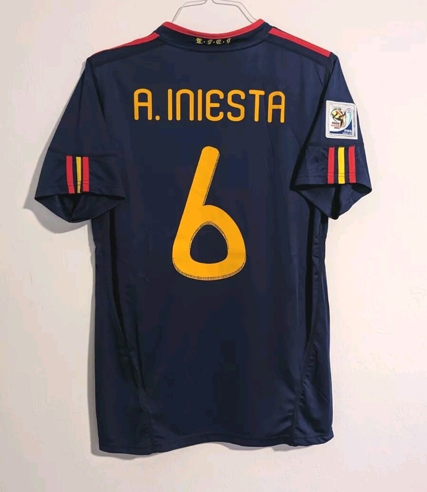 Spain Iniesta 2010 World Cup Final Retro Jersey Men's L | eBay