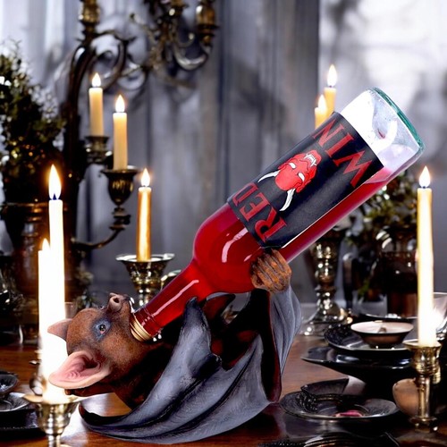 Gothic Bat Wine Bottle Holder Vampire Wine Rack Fantasy Art Home Decor ...