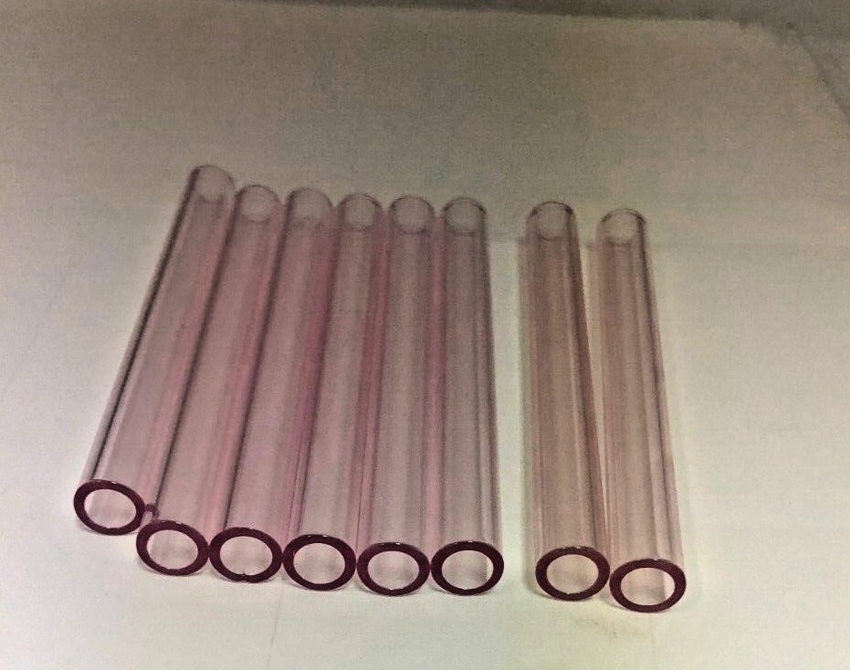 PINK 10 mm x 1.5 mm Thickness x 4" Long PYREX GLASS BLOWING TUBE MEDIUM ...