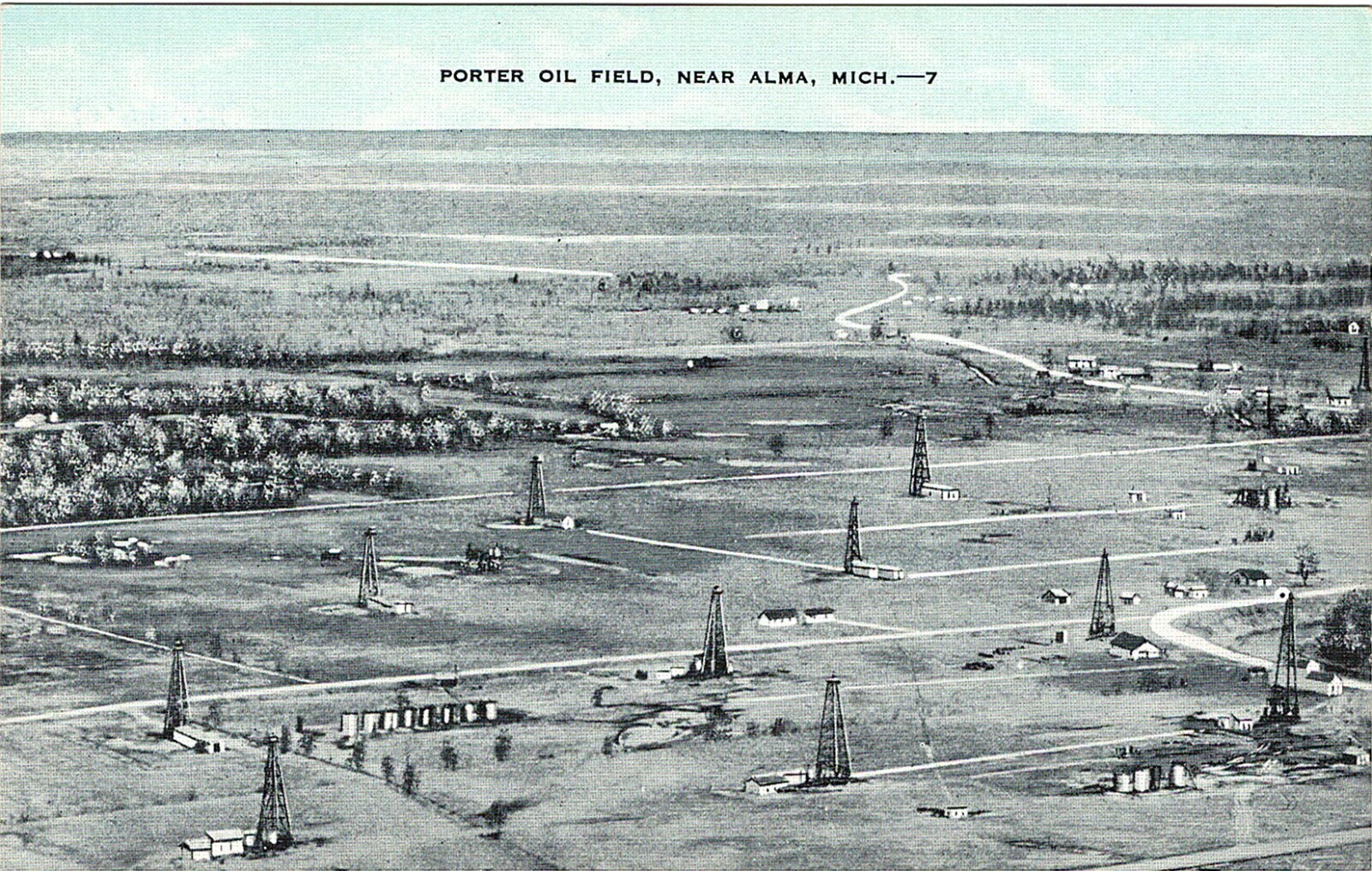 Vintage Postcard Porter Oil Field Near Alma MICHIGAN | eBay