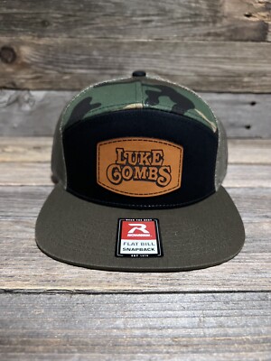 Luke Combs Leather Patch Camo Snapback Hat | eBay