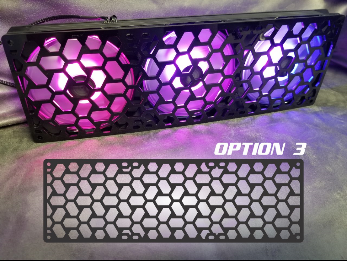 Computer Fan Grill 360mm x 120mm Black Lasercut Acrylic Custom Pc ...