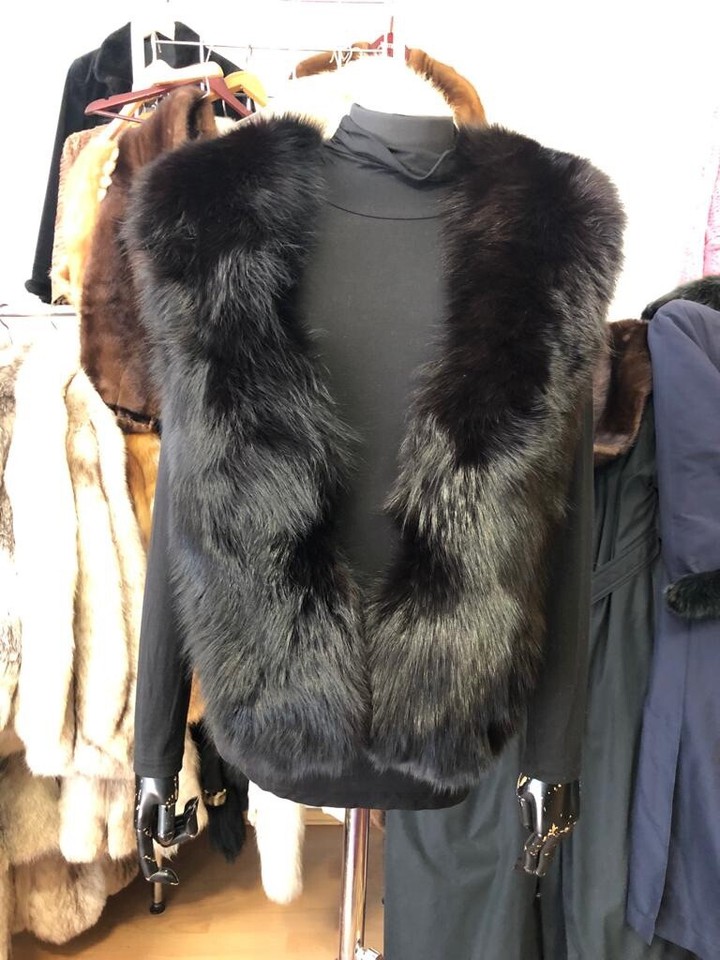 Blue Fox Fur Stole Cape Collar | eBay