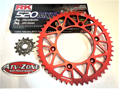 RK Gold Chain and JT Sprocket Kit Honda CRF 250R 2004-2009 RED ALUMINUM ...