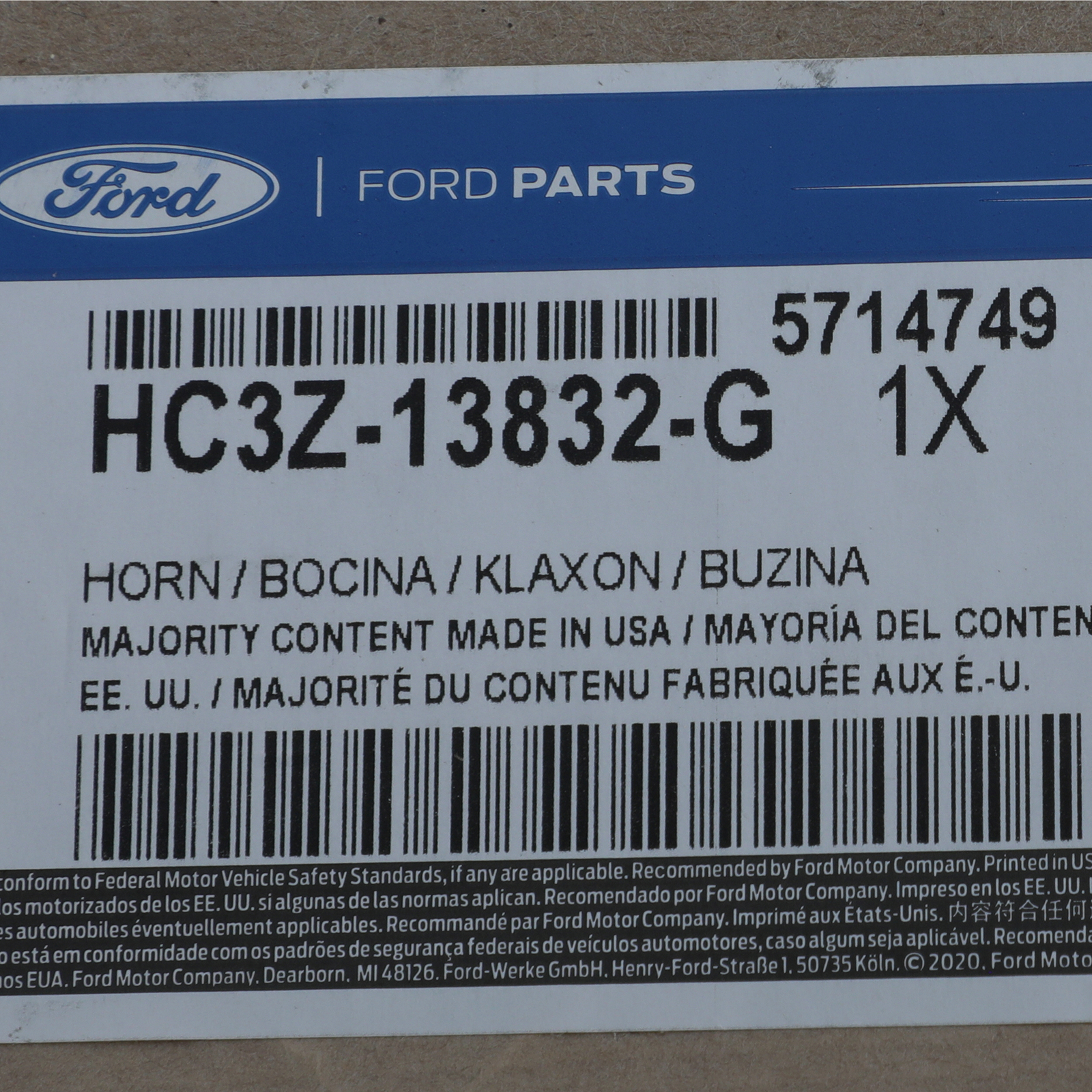 NEW OEM Ford 2017-2020 Super Duty Low Pitch Note Dual Horn Assembly ...