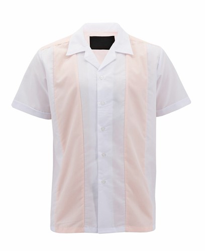 Men’s Vintage Casual Two Tone Button Down Classic Retro Guayabera ...