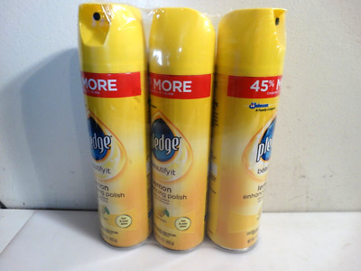Pledge Lemon Enhancing Polish Furniture Spray LARGE 14.2 OZ CANS Pack ...