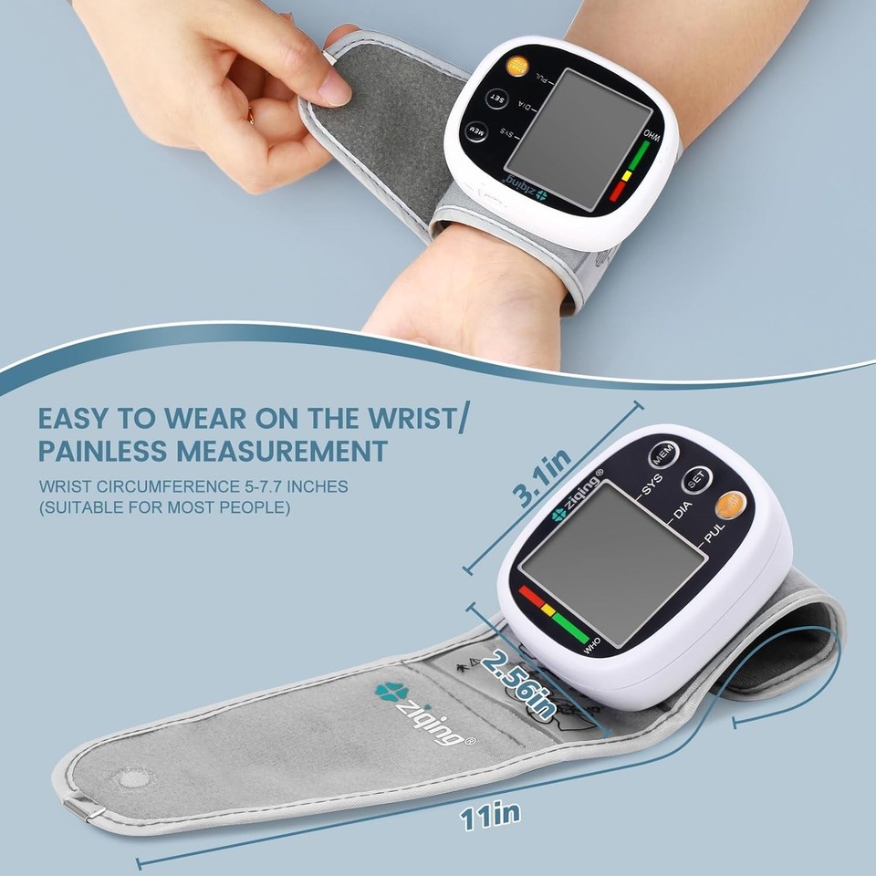 Wrist Blood Pressure Monitor, Home Rechargeable Bp Machine with Voice ...