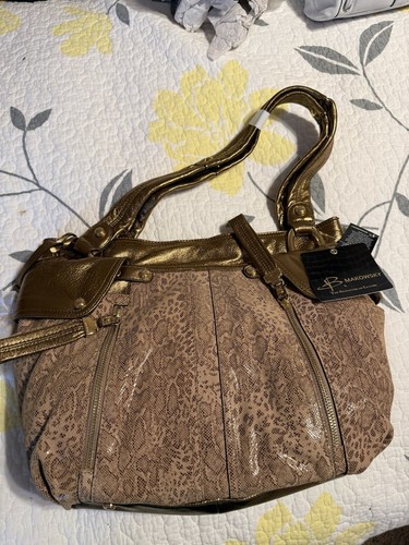 B Makowsky Leopard Print Dark Gold Brown Leather Evening Bag | eBay