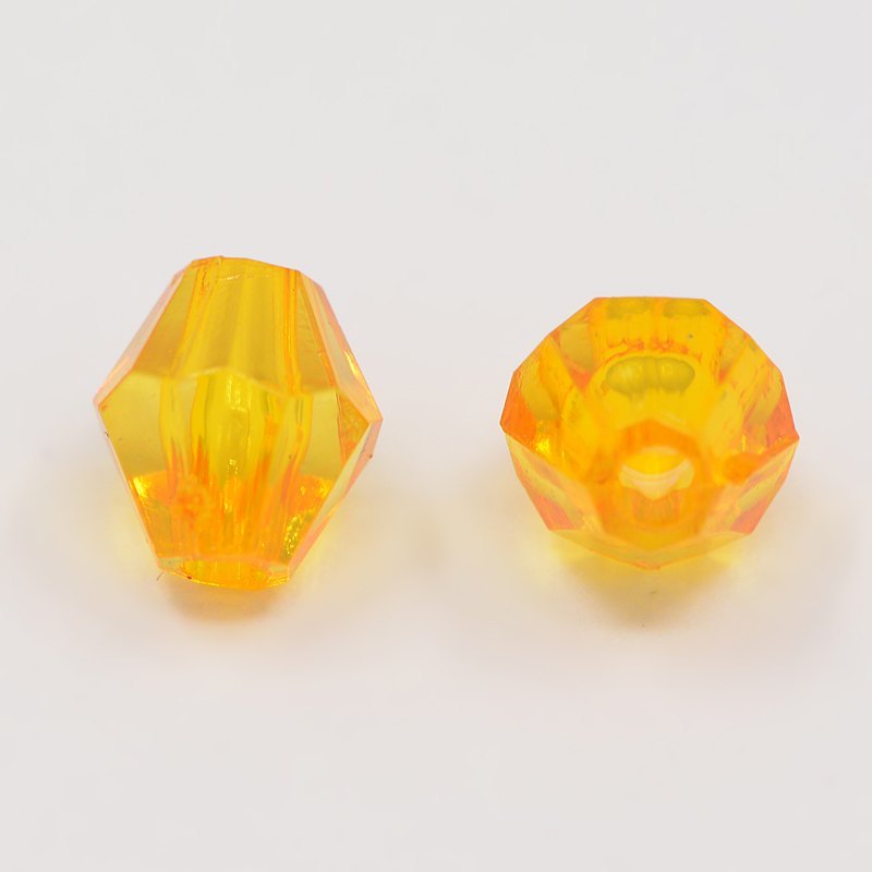 200 pieces 6mm Orange Faceted Bicone Acrylic Spacer Beads, US Seller | eBay