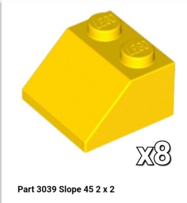 NEW LEGO Parts Yellow 3039 Qty x8 Slope 45 2 x 2 303924 | eBay
