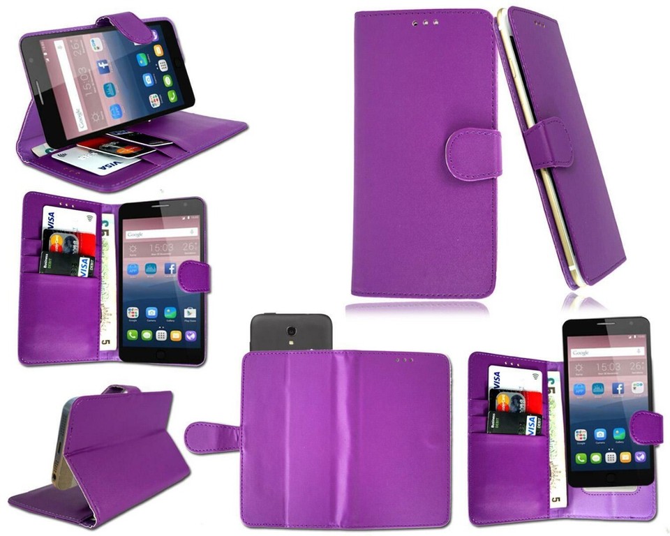 For Vodafone TCL 4042s Universal Phone Case Leather Wallet Magnetic ...