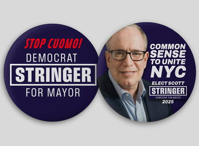 Scott Stringer for New York City Mayor Pinback Buttons Democrat Eric ...