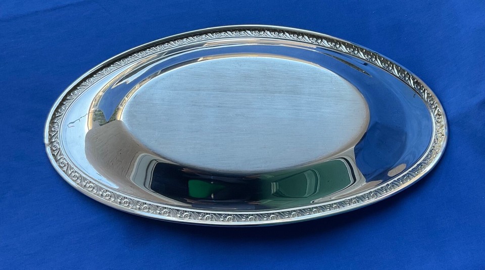 Oneida Silver Plated Oval Serving Tray Platter 13 1/2” L Vintage | eBay