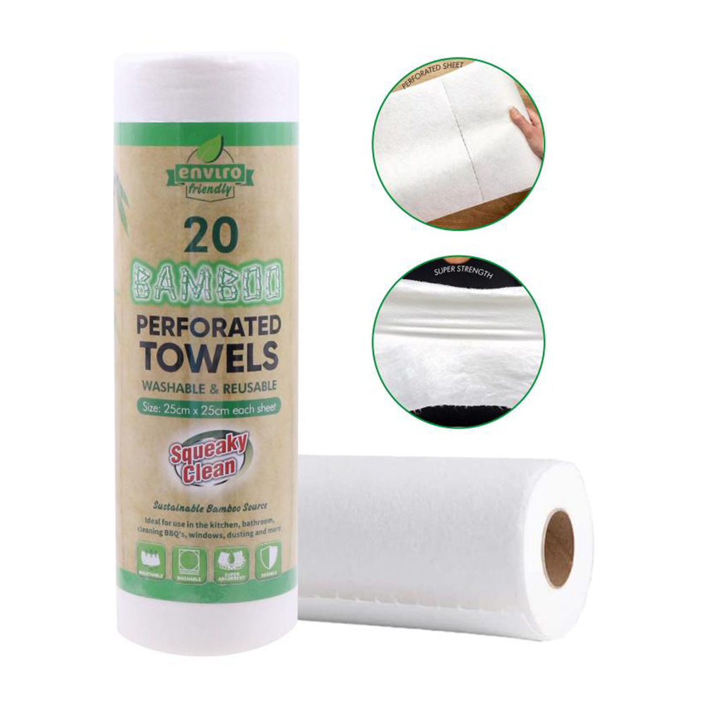 Bamboo Perforated Cleaning Towels 25x25cm Absorbant Cleaning Hand Wipe ...
