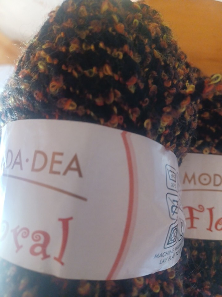 3 Skeins Moda-Dea Floral Yarn Blk Color Acrylic And Nylon | eBay