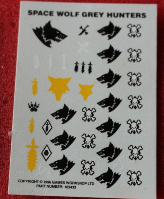 Space Wolf Grey Hunters Transfers Sheet Decals Transfers Wolves ...