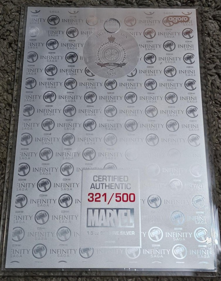 2025 Agoro Marvel Avengers Infinity Saga Phase One Thor 1.5 oz Silver ...