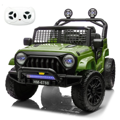 Green 24V Ride on Toys for Big Kids 2 Seater Ride on Cars w/ Remote ...