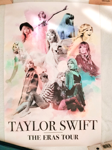 Taylor Swift 'The Eras Tour' Multicolor Canvas Vinyl Poster 12x18 ...