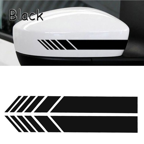 Car Rear View Mirror Racing Stripe Vinyl Decal Sticker Black Side 200mm ...