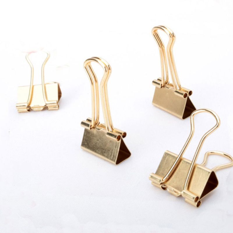 25Pcs Golden Binder Clips Cute Paper Clip Strong Hold Power for Girl ...
