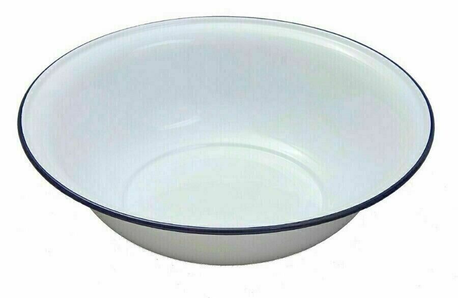 ENAMEL WASH BASIN WASHING UP LARGE BOWL NEW FALCON 30CM WHITE FAENCH ...