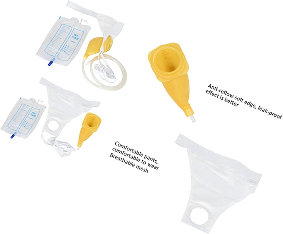 External Catheter Urine Bag Reusable Incontinence Collection Portable ...