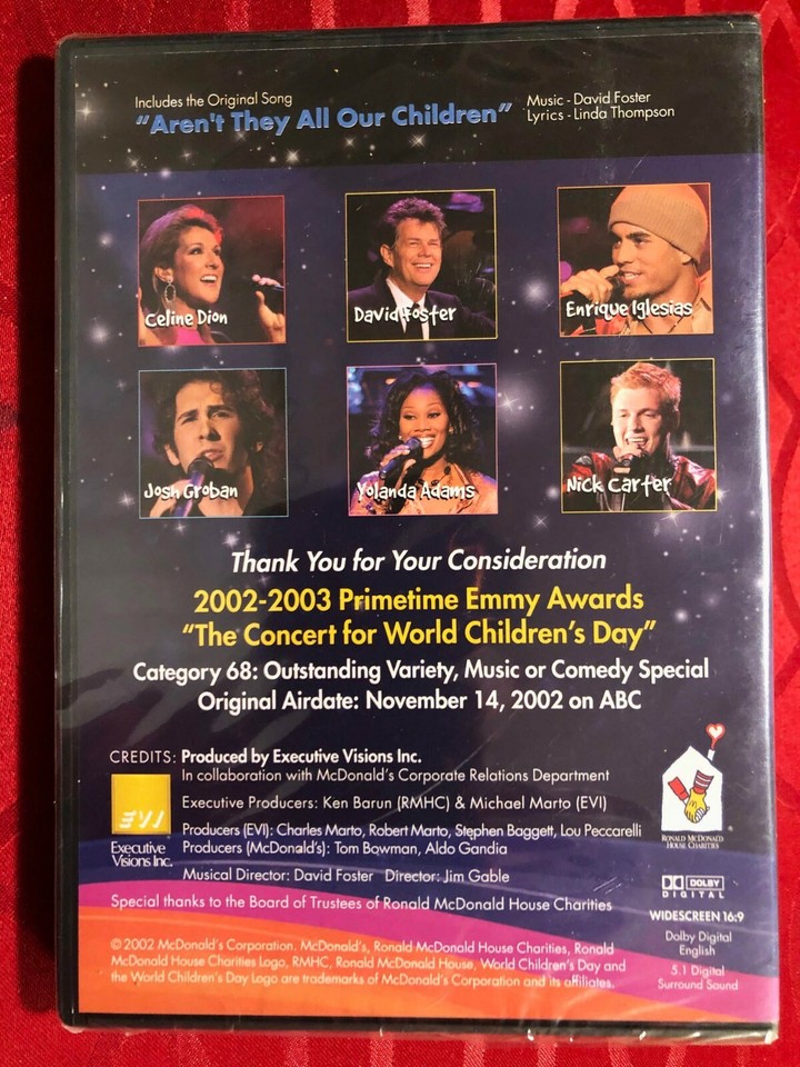 The Concert for World Children's Day - Brand New (DVD HDTV 2002) | eBay