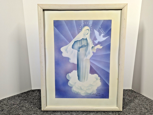 VTG 1990 Damir Cotic Ethereal Print Mary Magdalene, Peace Dove with ...