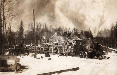 Cedar River MI Michigan Logging Tractor and Crew 1911 RPPC Photo ...