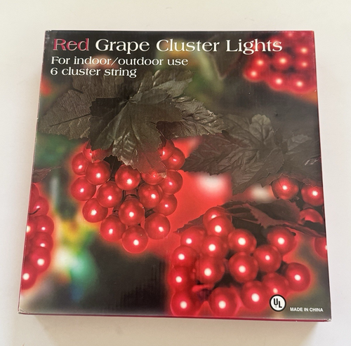 Vintage Set of RED GRAPE CLUSTER LIGHTS 6 Clusters On String Indoor ...