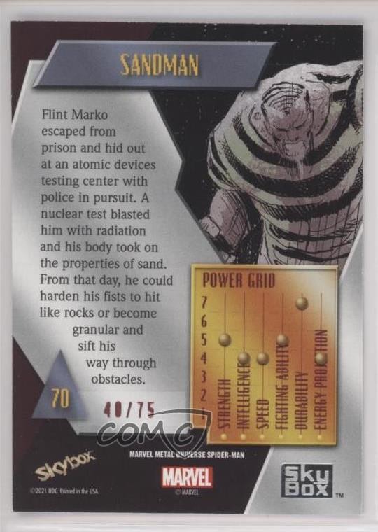 2022 Upper Deck Marvel Metal Universe Spider-Man Pink Light FX 40/75 ...