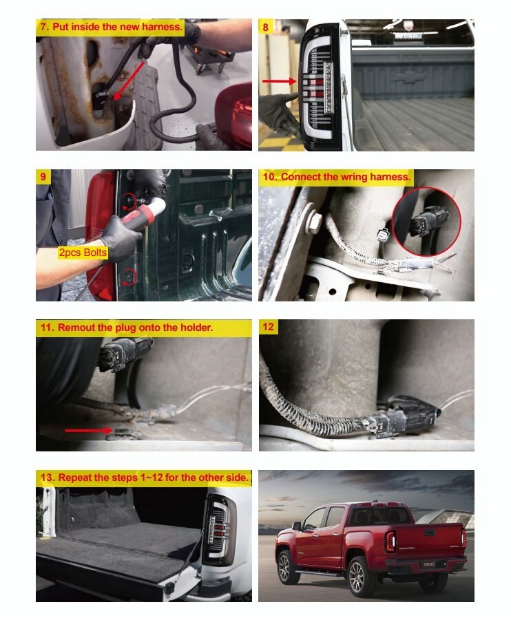 Red Len LED Tail Light For 2015-2022 Chevrolet Colorado Turn Signal ...