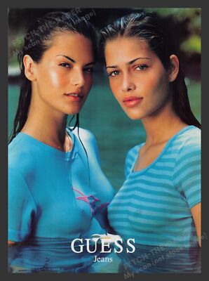 Guess 2000s Print Advertisement 2000 Jeans Models Wet Water | eBay