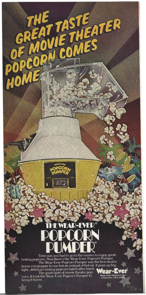 Wear Ever Popcorn Pumper Print Ad, Wear Ever Magazine Ad, Popcorn Maker ...