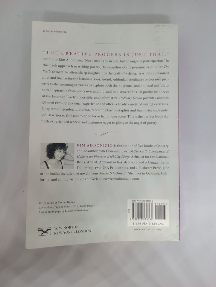 Ordinary Genius : A Guide for the Poet Within by Kim Addonizio (2009 ...