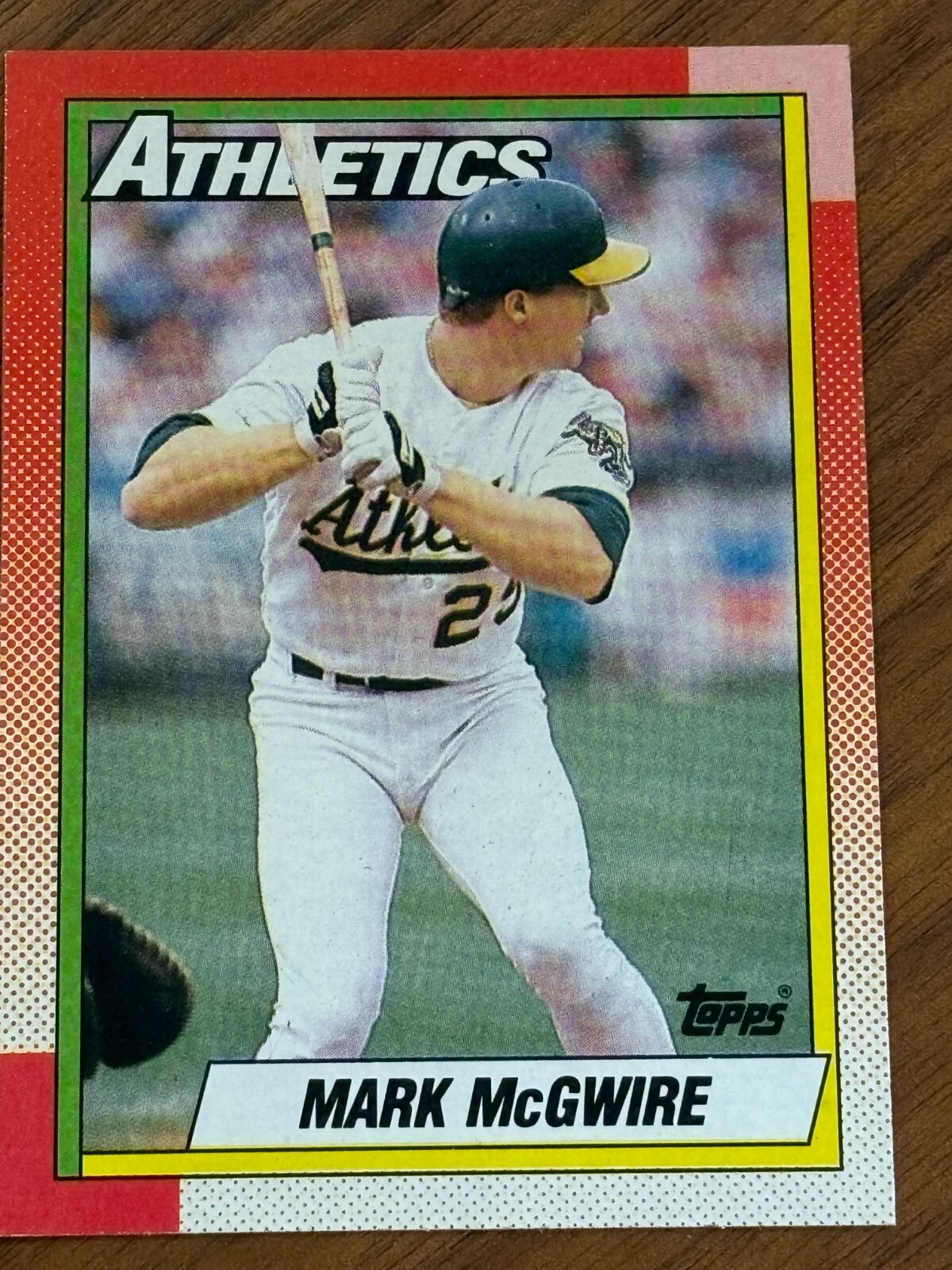 Mark McGWIRE dotless error card topps 1990 M/NM(read desc, and look at ...