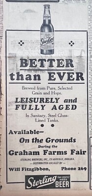 1935 newspaper ad for Sterling Beer at Graham Farms Fair - Leisurely ...